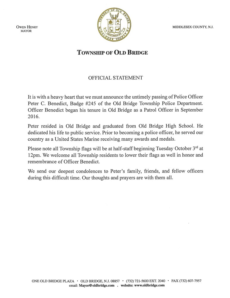 The official statement from Mayor Owen Henry regarding the passing of ...