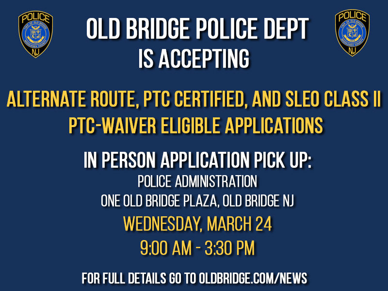 OBPD Accepting Alternate Route Applications | Old Bridge Township